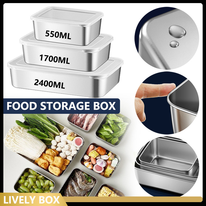 Jual Stainless 304 Kotak Kontainer Makanan/Kontainer Makanan Sayuran ...