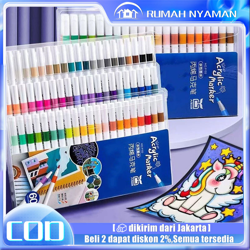 Jual （COD）Hightune Acrylic Marker Set Spidol Akrilik DIY Painting ...