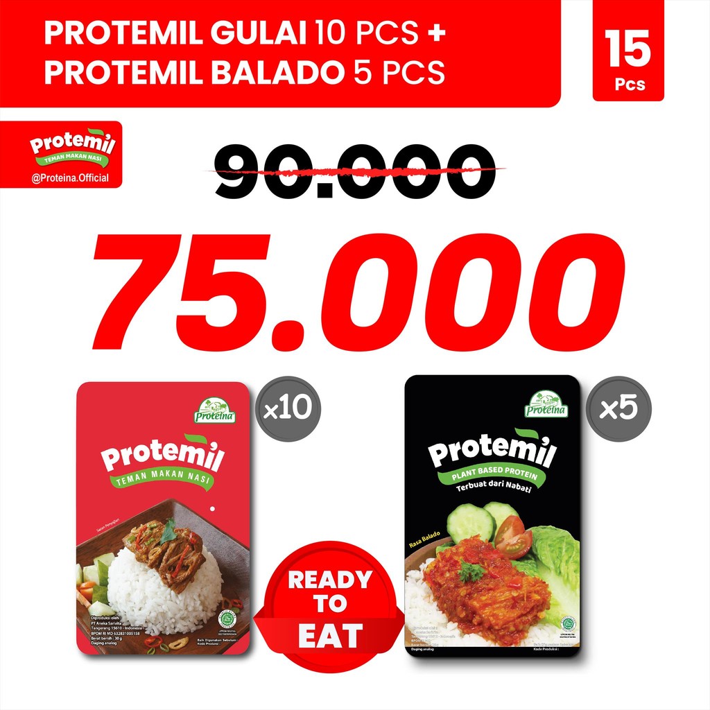 Jual Paket Protemil Gulai & Balado (15pcs) / Siap Makan / Makanan ...