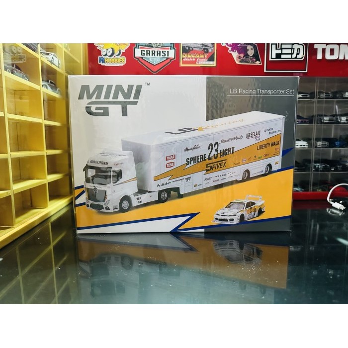 Jual Mini GT Mercedes Actros & Nissan Silvia S15 LB Racing Transporter ...