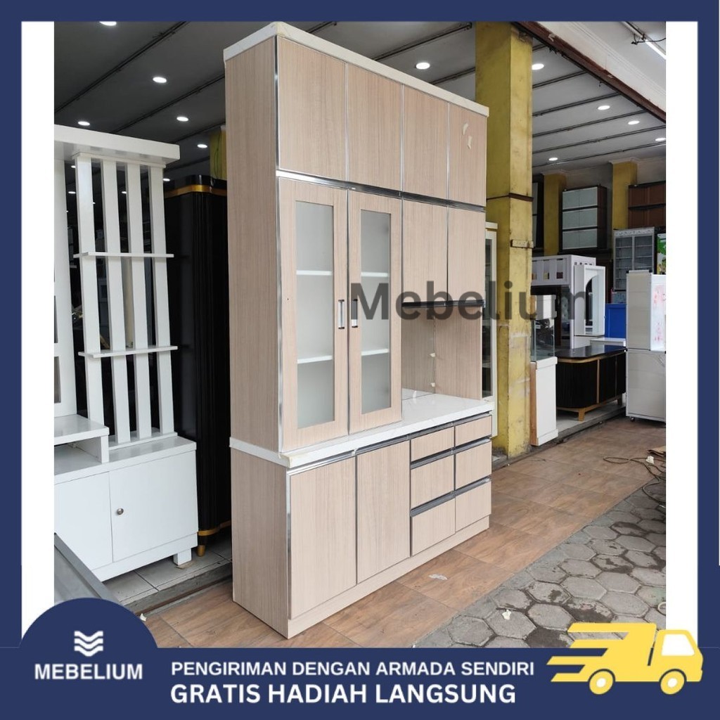 Jual [JUMBO] Lemari Dapur Susun 5 PIntu HPL Premium Bahan Kayu Bloktik ...