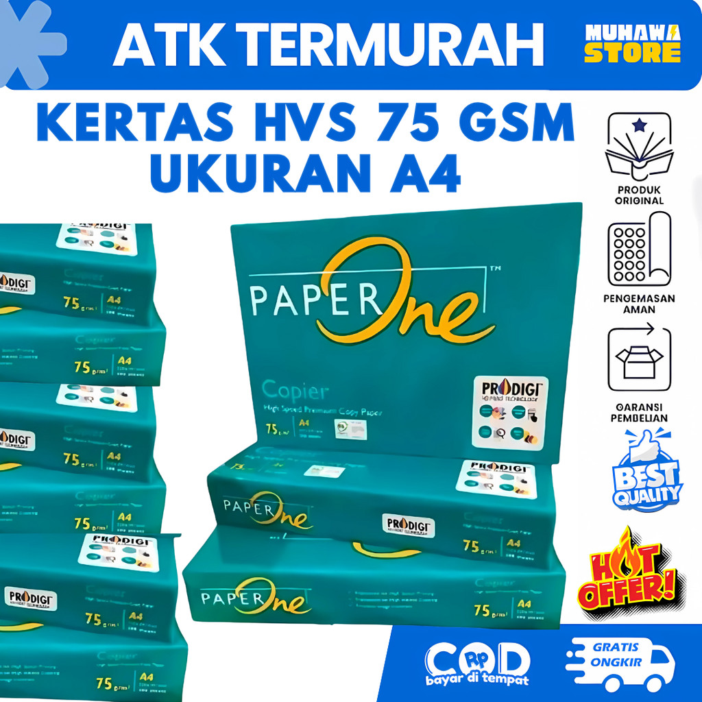 Jual PaperOne Kertas A4 75gr Copier 1 Rim (500 lembar) Kertas HVS A4 ...