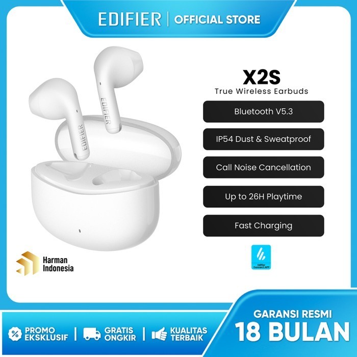 Jual Edifier TWS X2S True Wireless Earbuds IP54 with Call Noise ...