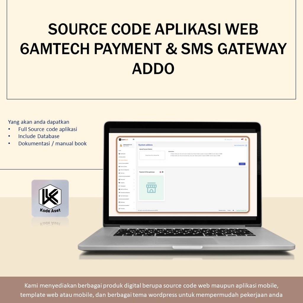 Jual SOURCE CODE APLIKASI WEB 6AMTECH PAYMENT & SMS GATEWAY ADDON | Shopee Indonesia