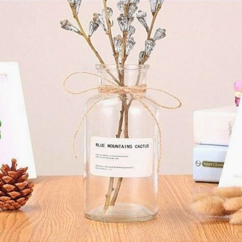 Jual Vas bunga kaca bening minimalis aesthetic | Vas kaca bening tali ...