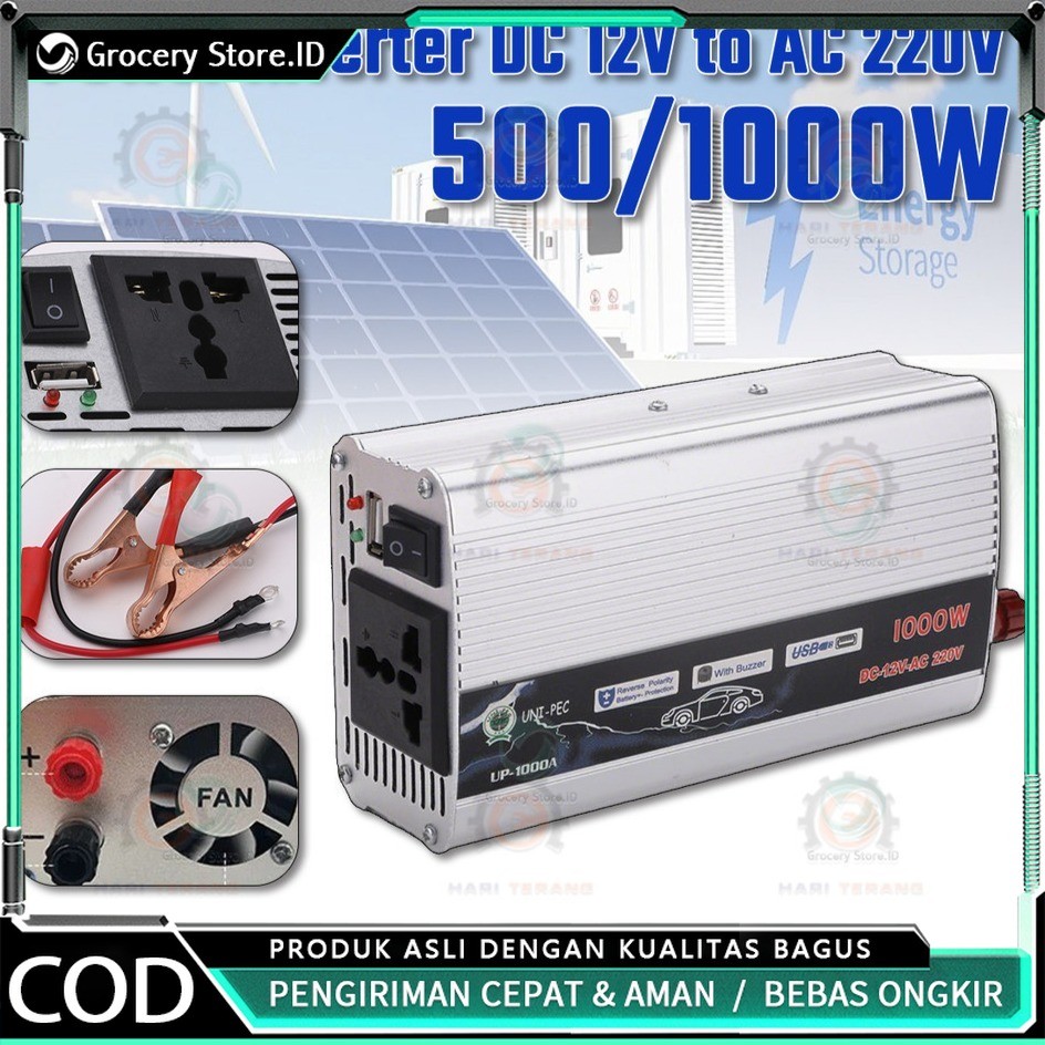 Jual Power Inverter 500W 1000W Inverter DC 12V to AC 220V 500 watt 1000 ...