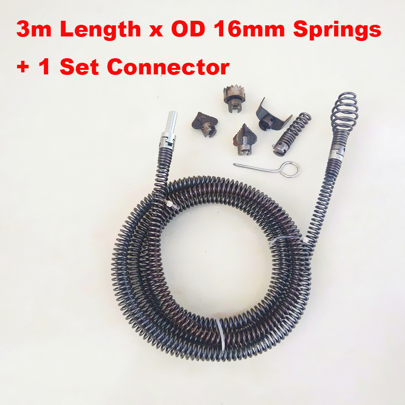 Jual 3m Sewer Dredging Spring Electric Drill Drain Cleaner Machine ...