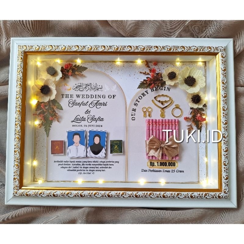 Jual YR30 BINGKAI MAHAR 3D CUSTOM / MAHAR 3D/ FRAME 3D LIST GOLD / FRAME MAHAR RUSTIC / HANTARAN ...