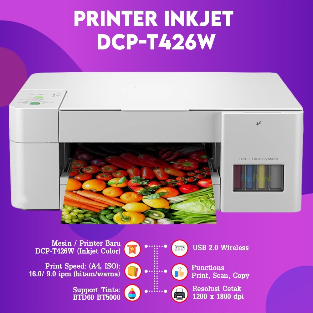 Jual FixPrint Printer Brother DCP T426W ( White ) DCP T426W Ink Tank ...
