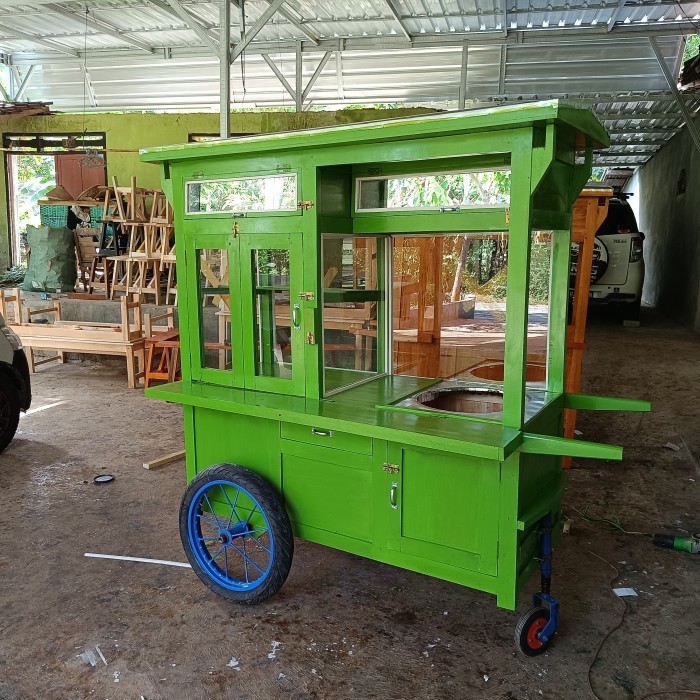Jual gerobak bubur ayam roda tiga full kaca | Shopee Indonesia