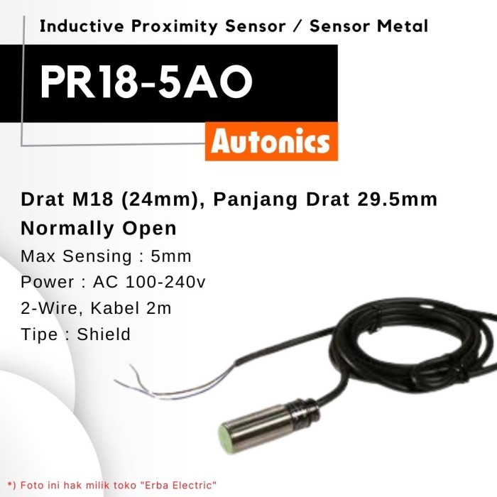 Jual MU99 Autonics PR18-5AO Induktif Proximity Sensor Metal Besi 2 wire AC M18 | Shopee Indonesia