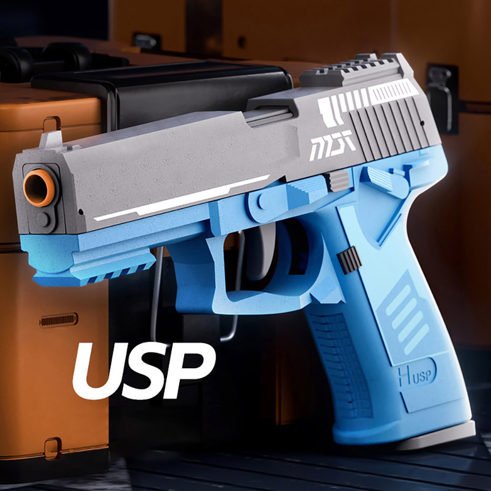 Jual 2024 USP Safe Toy Gun For Kids Boys Shell Ejecting Cool Pistol 6 ...