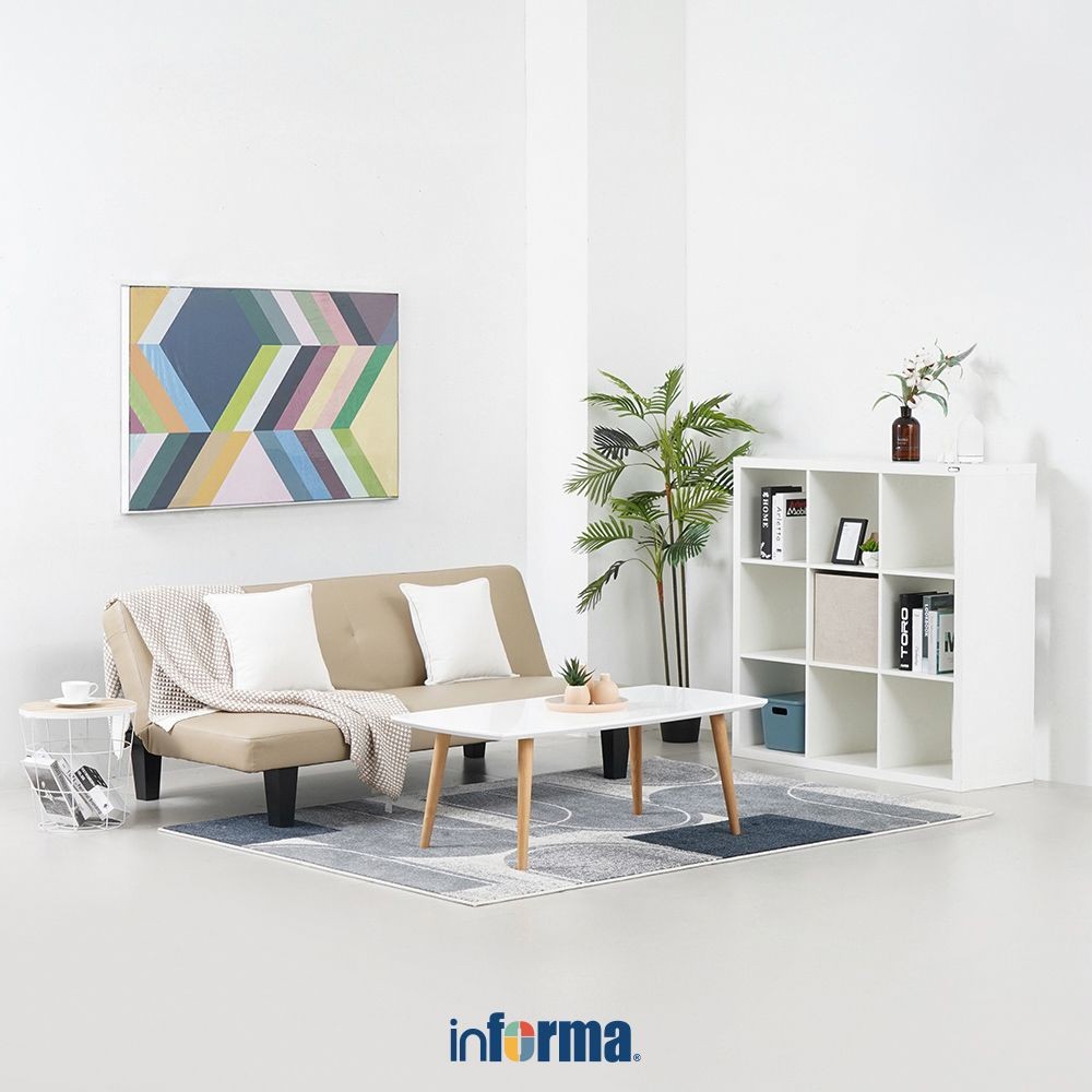 Jual Informa Oakland Sofa Bed Kulit - Cokelat Cappuccino | Shopee Indonesia