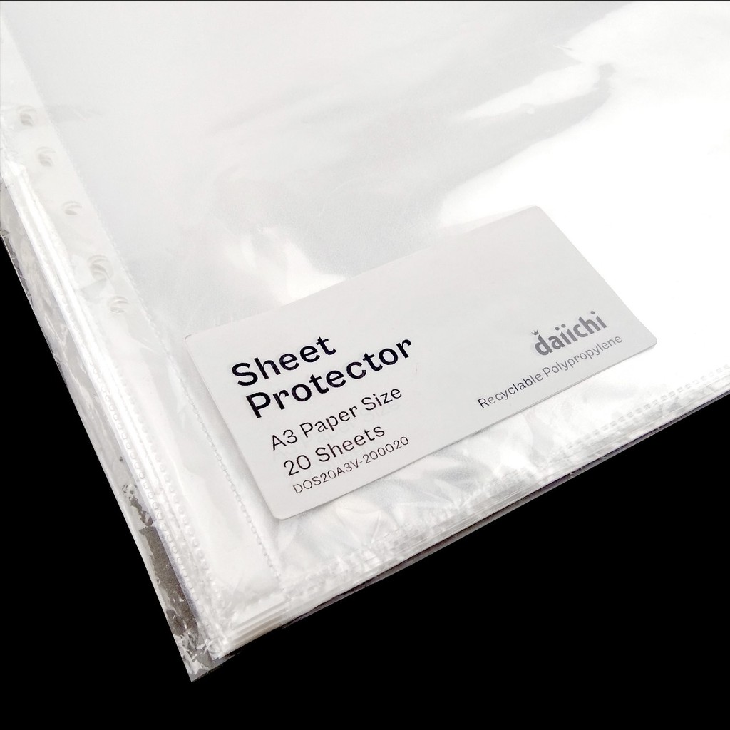 Jual Daiichi - Sheet Protector PP Pocket Pelindung Kertas Ukuran A3 (20 ...