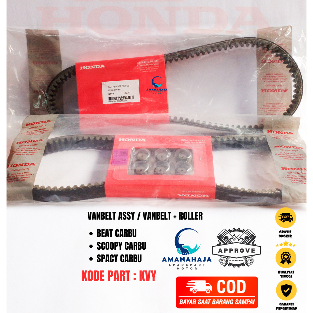 Jual ( GARANSI ) ORI VANBELT ASSY + ROLLER HONDA BEAT KARBU LAMA (KVY ...