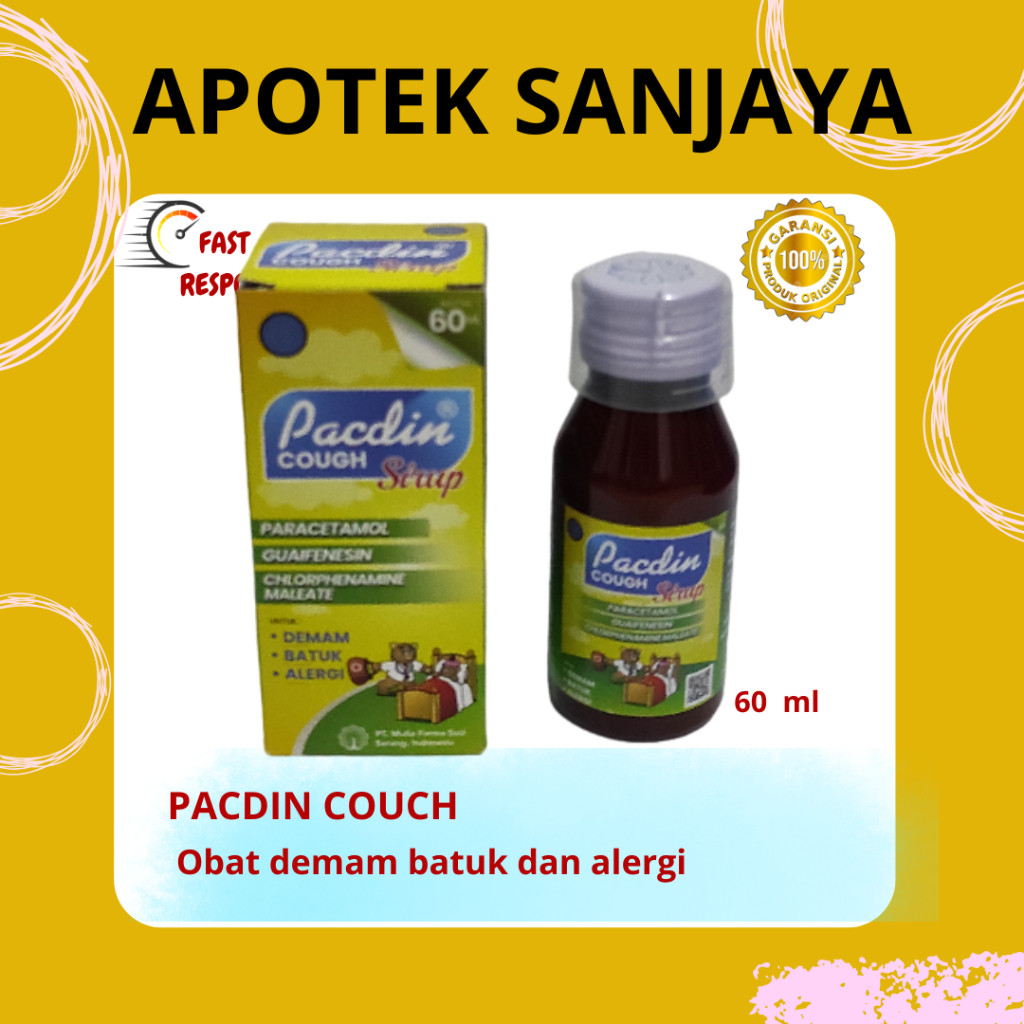 Jual PACDIN COUGH SIRUP 60 ML / OBAT DEMAM BATUK PILEK FLU / ALERGI ...