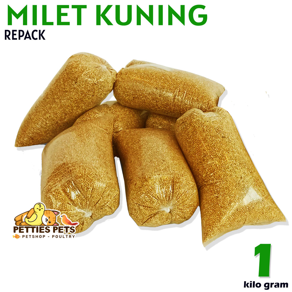 Jual PTS MILET KUNING YELLOW MILET 1KG Pakan burung love bird kenari ...