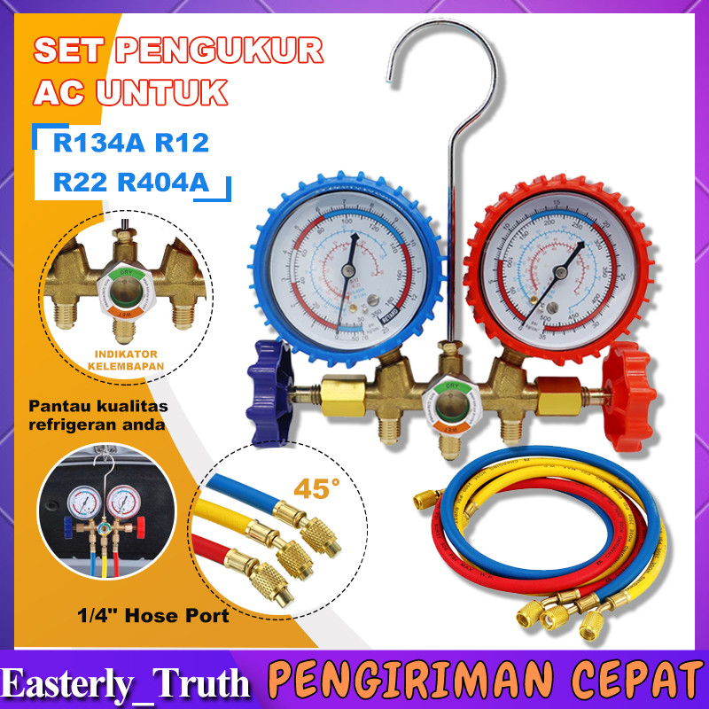 Jual Testing Manifold AC Double Manifold Gauge Multi R22 R410a R32 ...
