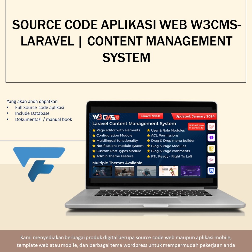 Jual SOURCE CODE APLIKASI WEB W3CMS-LARAVEL | CONTENT MANAGEMENT SYSTEM | Shopee Indonesia