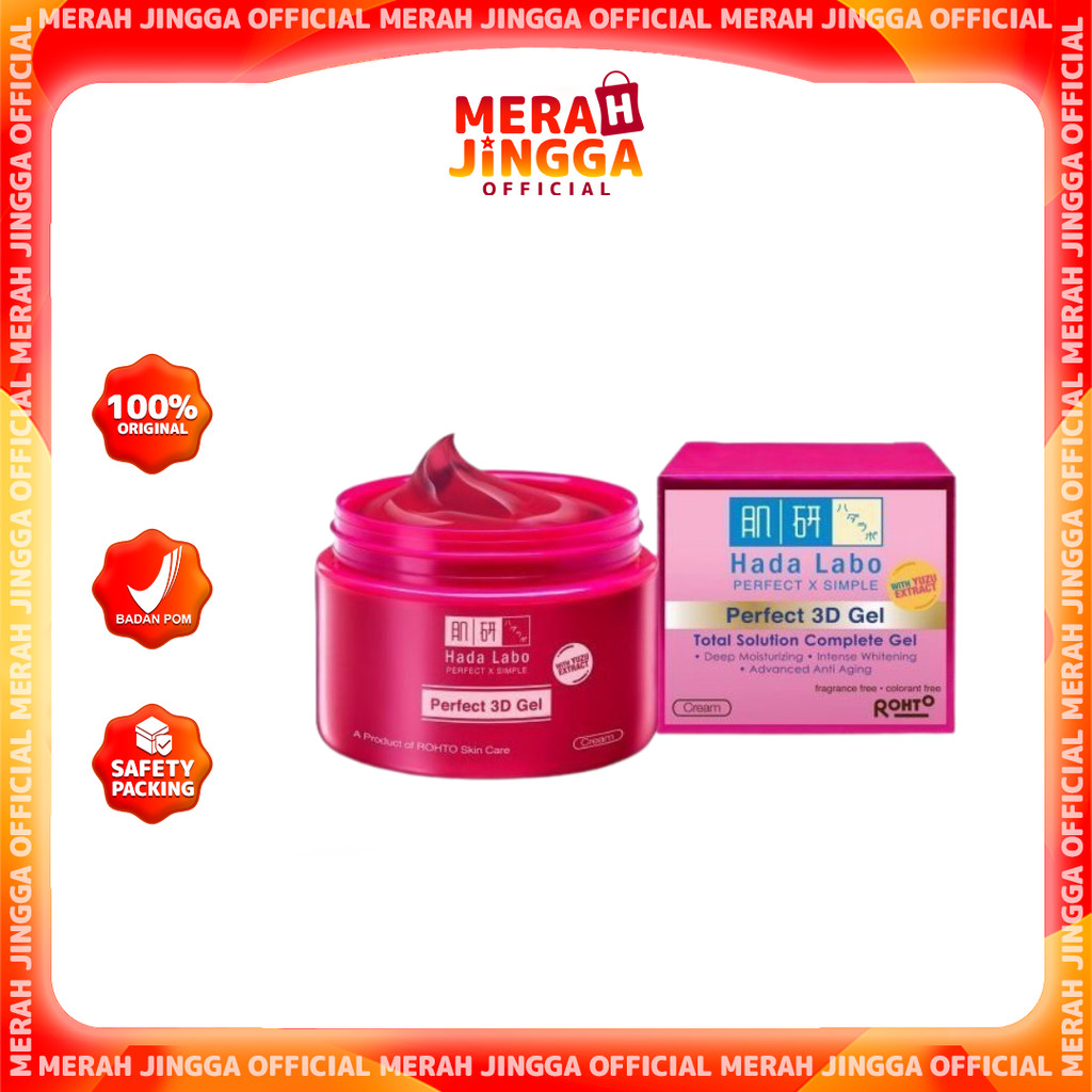 Jual Hada Labo 3D Gel Perfect Moisturizing Whitening Anti Aging | Merah ...