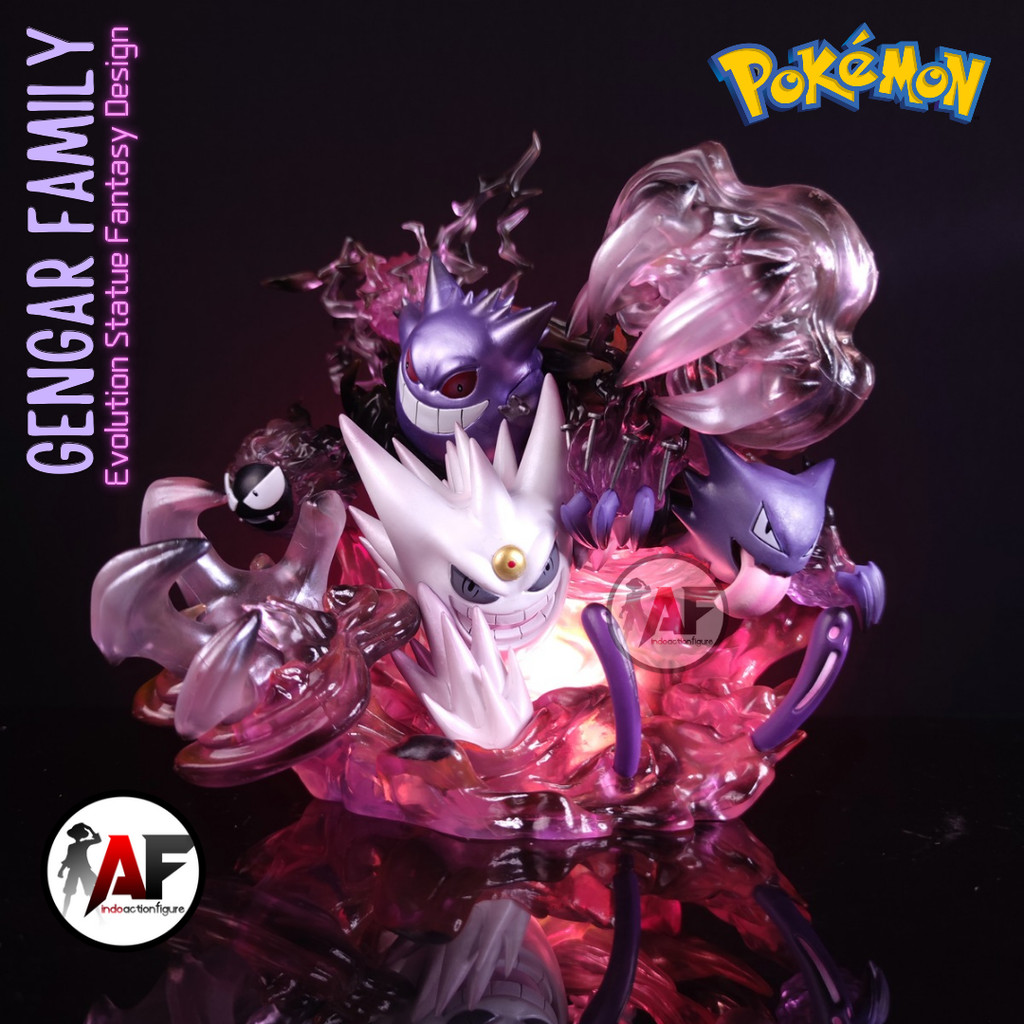 Jual Statue Pokemon Gengar Evolution Family Fantasy Studio Design LED ...