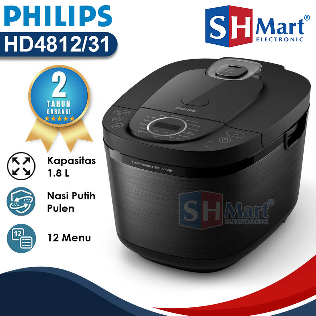 Jual Philips Rice Cooker Digital 1.8 Liter HD4812 Magicom 18 Menu Masak ...