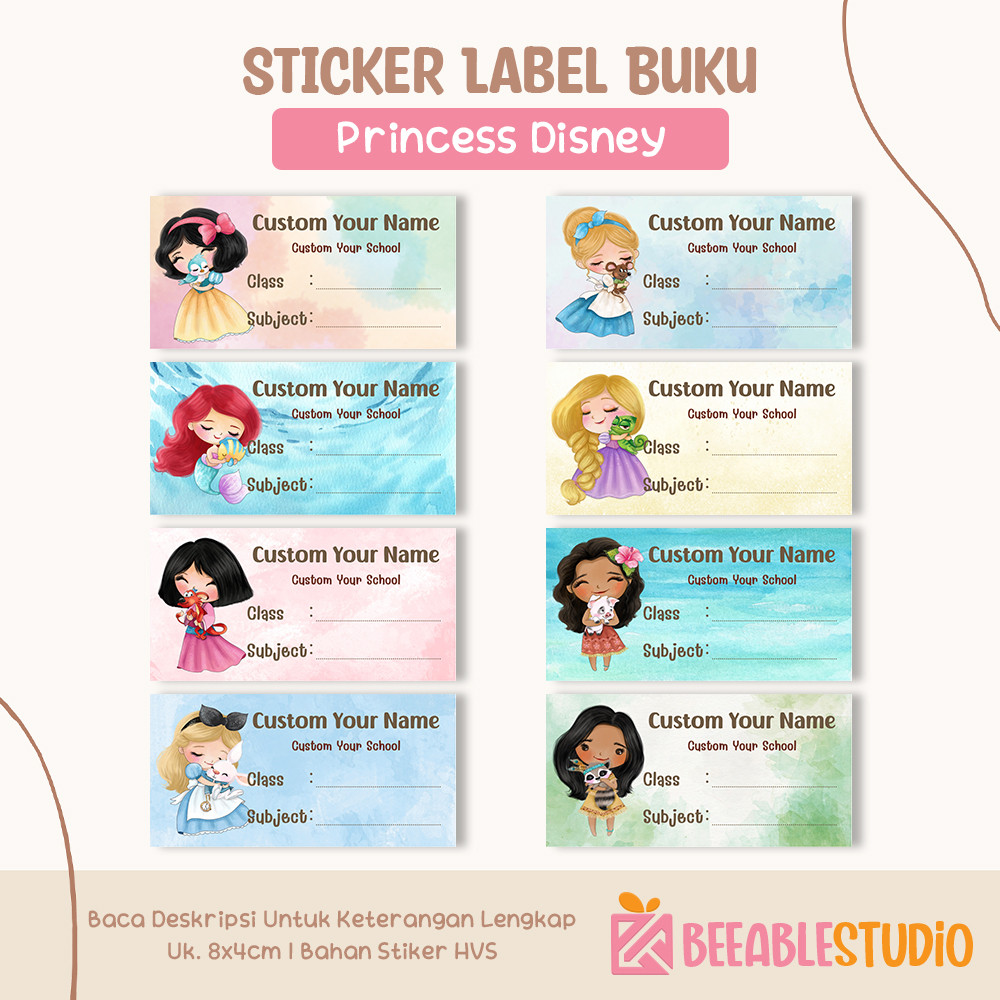 Jual [40pcs] Sticker Buku Frozen Princess Disney Stiker Label Nama Buku ...
