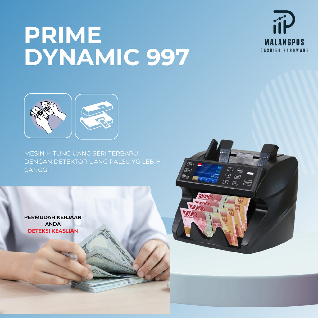 Jual Mesin Hitung Uang Mix Rupiah dan Valas USD Euro CNY Prime Dynamic ...