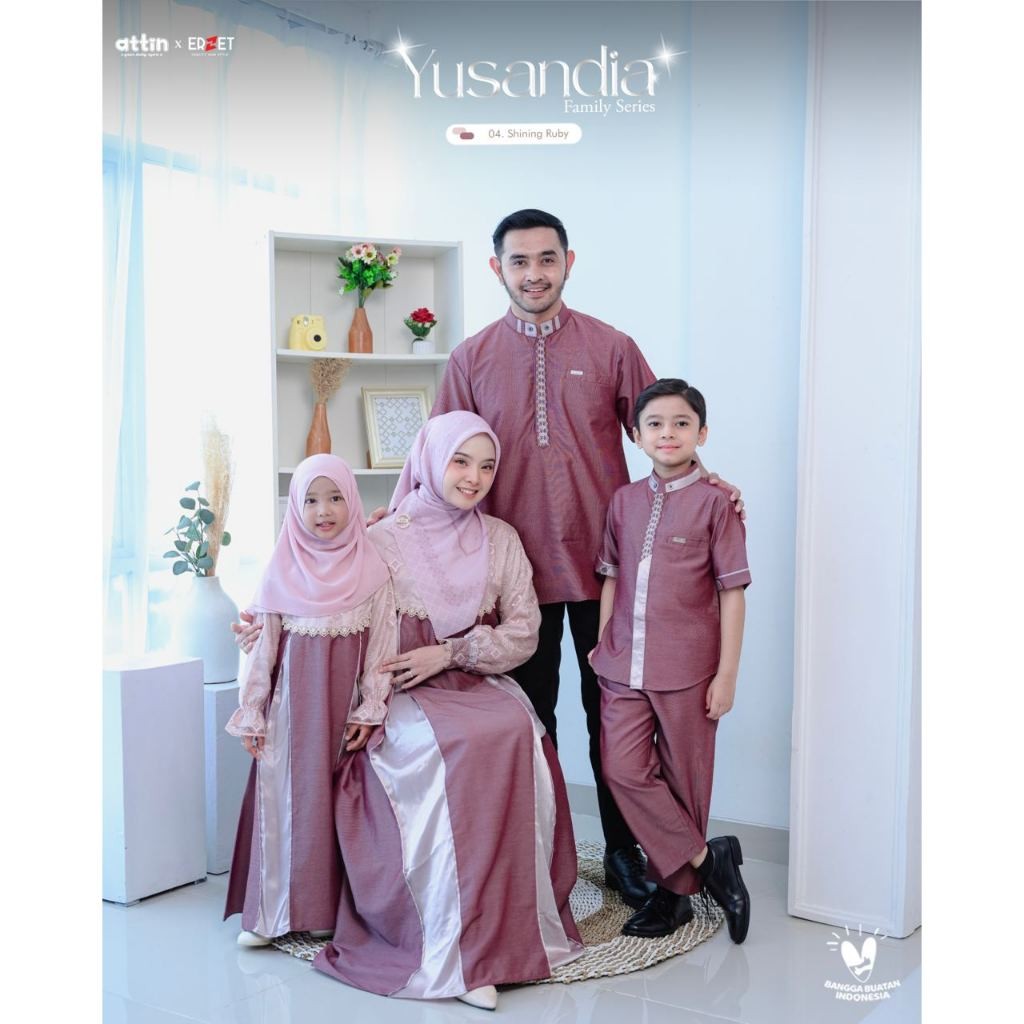 Jual ATTIN - Yusandia Series 04. Shining Ruby l baju melayu seragam l baju melayu keluarga ...
