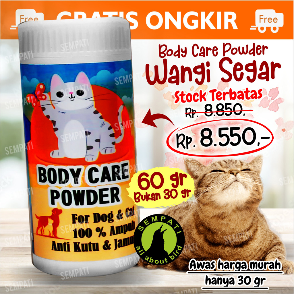Jual SEMPATI Bedak Kucing Body Care Powder Anti Kutu Obat Pencegah Kutu ...
