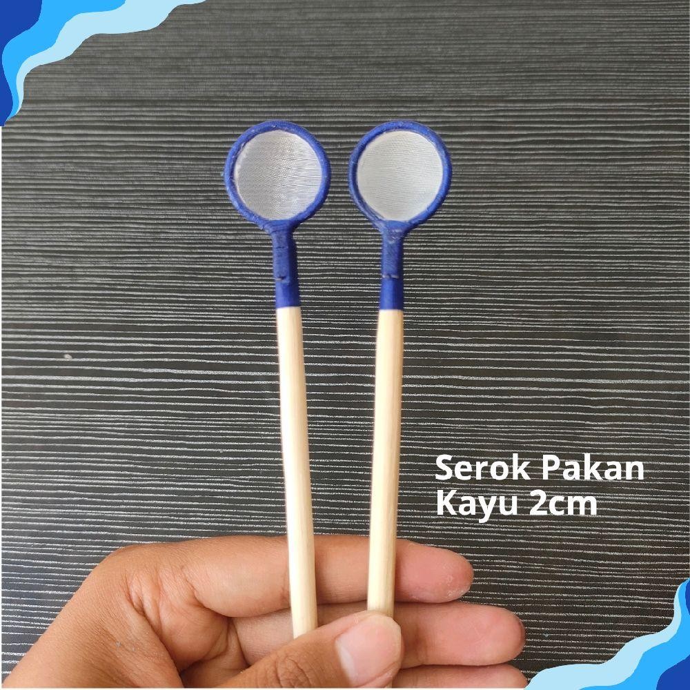 Jual Serok Pakan Gagang Kayu sendok Cacing Sutra Casut Artemia Kutu Air ...