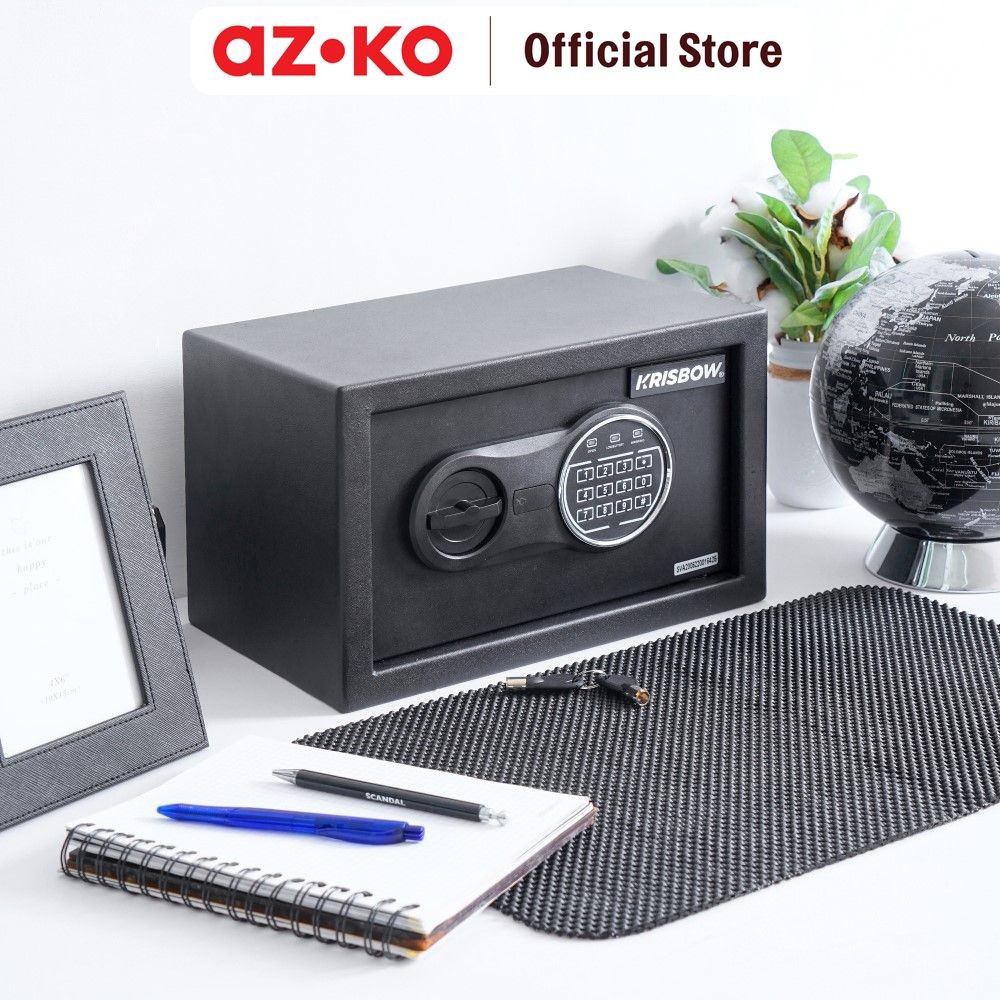 Jual AZKO Krisbow 31X20X20 cm Brankas Besi 20Sce 1/3 - Hitam Brangkas ...