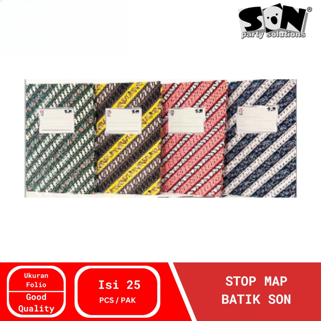 Jual (25 pcs) Stop Map Batik Folio 4 Warna - SON Stopmap Kertas Motif ...