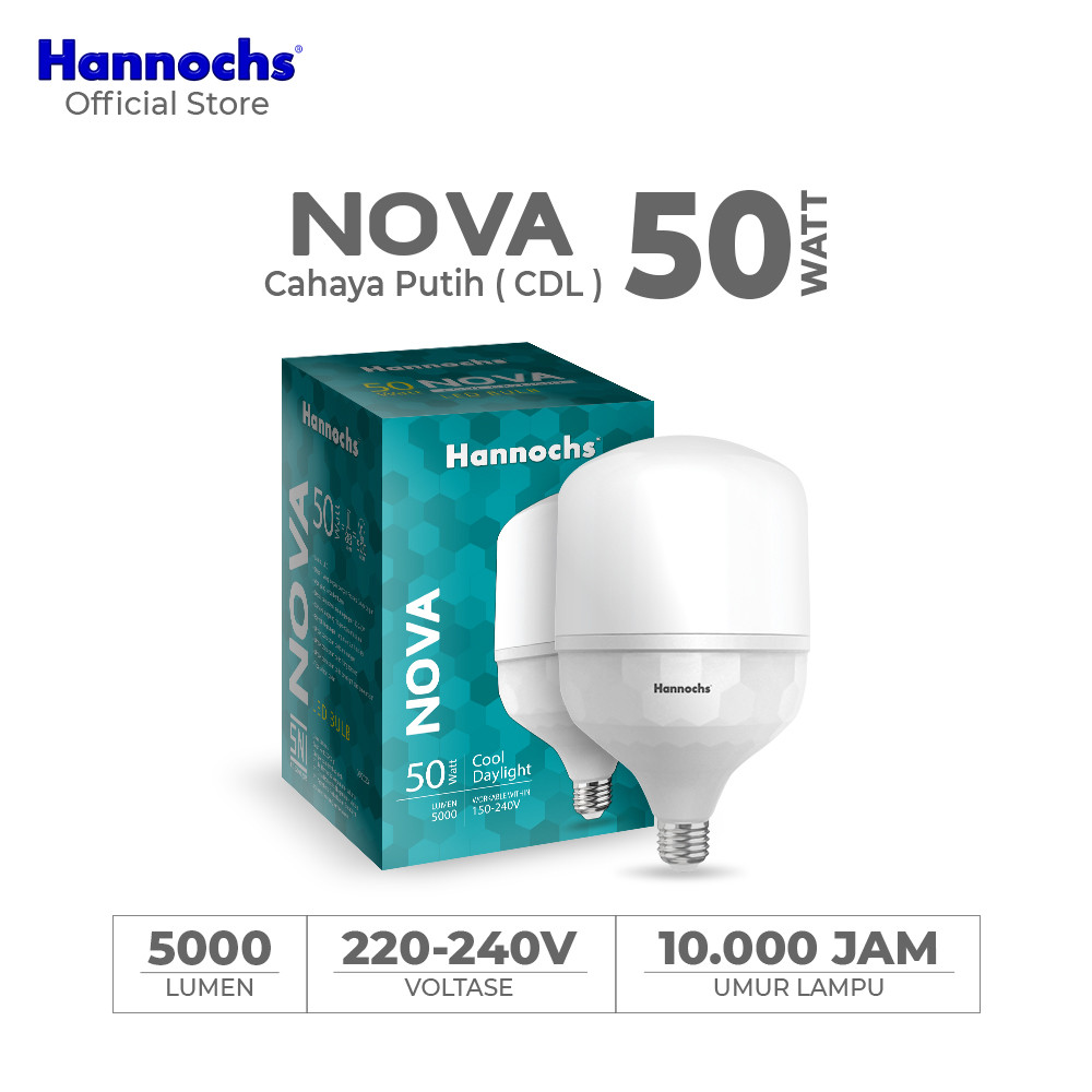 Jual Hannochs Lampu Bohlam LED Nova 50W Cahaya Putih | Shopee Indonesia