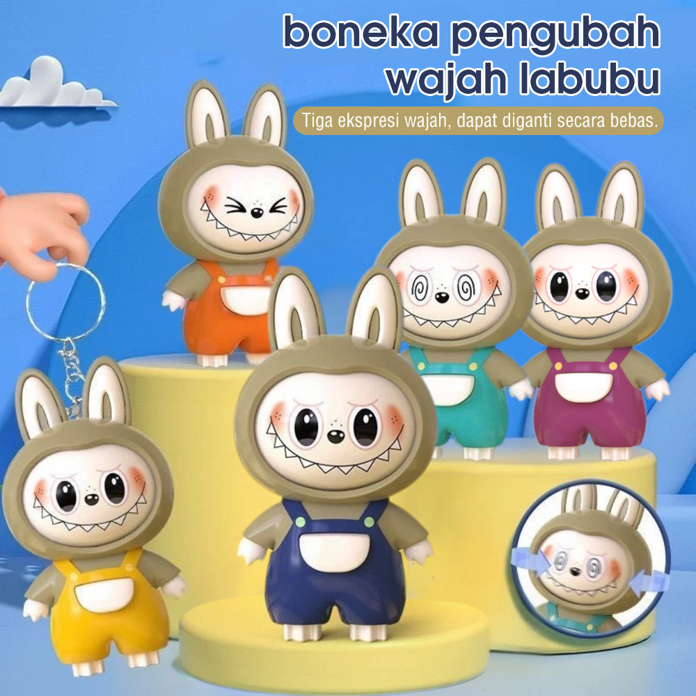 Jual Labubu Keychain Face Swap Berubah Ekpresi Wajah Dengan Satu Tombol ...