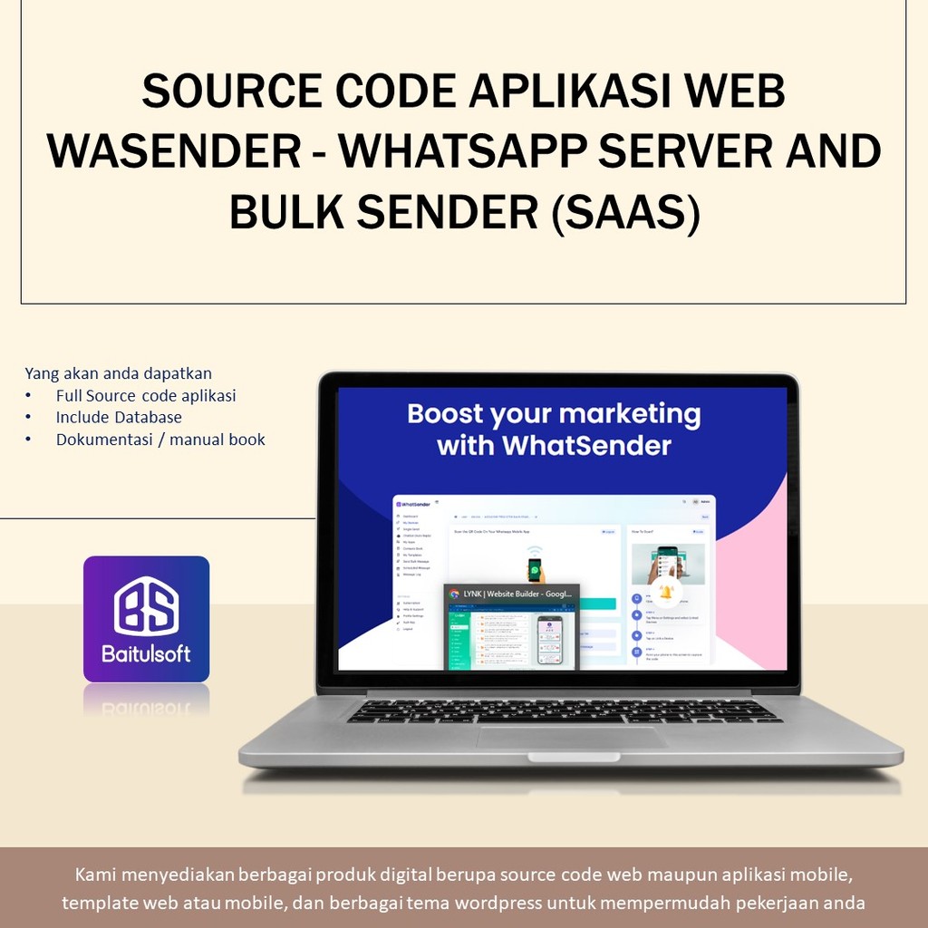 Jual SOURCE CODE APLIKASI WEB WASENDER - WHATSAPP SERVER AND BULK SENDER (SAAS) | Shopee Indonesia