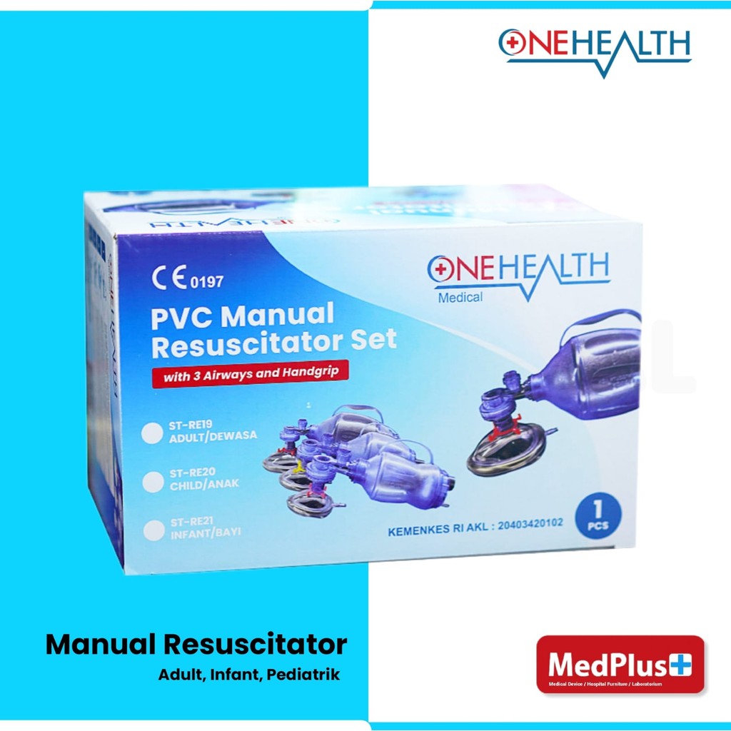 Jual Ambubag Resuscitator Manual Resusitator PVC Onehealth / Set ...