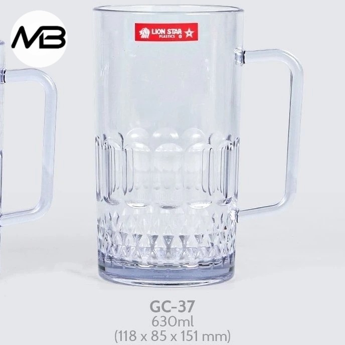 Jual Gelas Fresco 630ml GC - 37 Handle Plastik Akrilik Lion Star Gelas Gagang Jumbo | Shopee ...