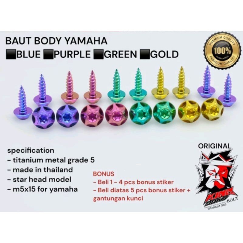 Jual COD Baut Body TITANIUM Star Baut Body Motor Yamaha Original Made ...