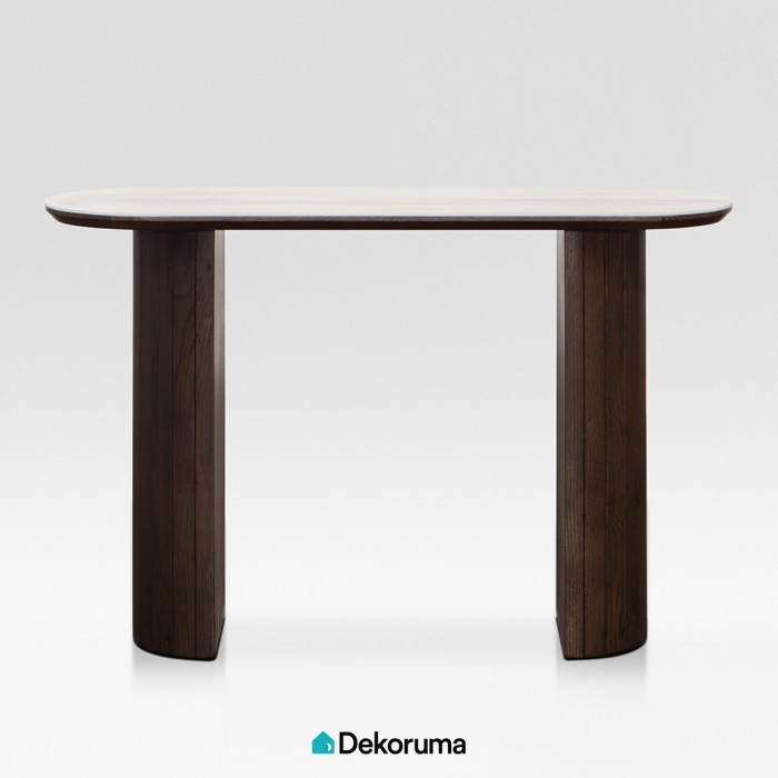 Jual Dekoruma Tenzo BRUNO Console Table Walnut with Ceramic Marble Top ...
