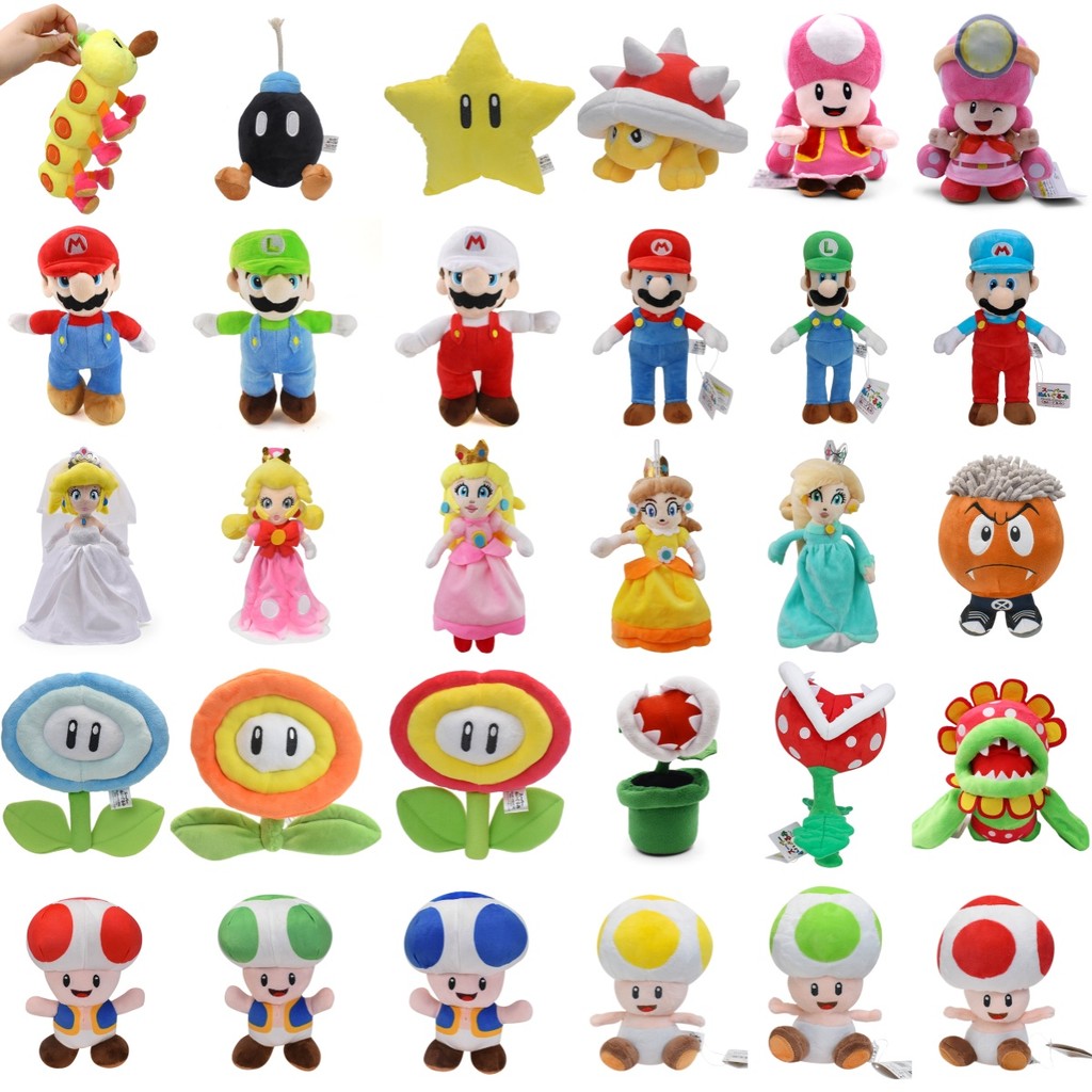 Jual 41Styles Mario Luigi Toad Toadette Doll Princess Peach Ice Fire ...