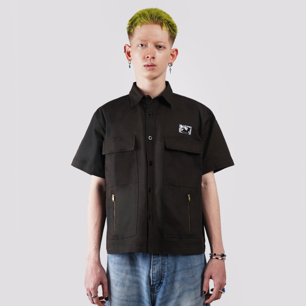 Jual Outside Work Hours - Overtime Dark Bronze Boxy Work Shirt | Shopee ...