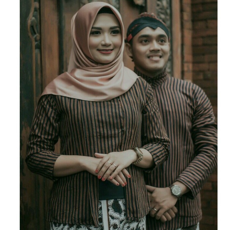 Jual Kebaya Lurik kebaya wanita [ Luriklarik ] Couple Sarimbit Baju Adat Surjan Lurik Tenun ...