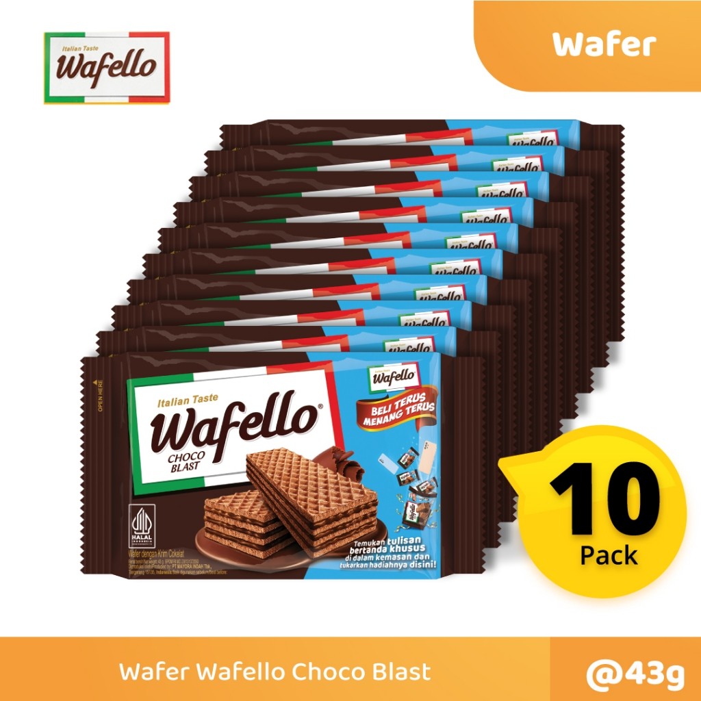 Jual Wafello Choco Blast 10 Pcs @43 Gram PUSAT GROSIR JAJAN | Shopee ...