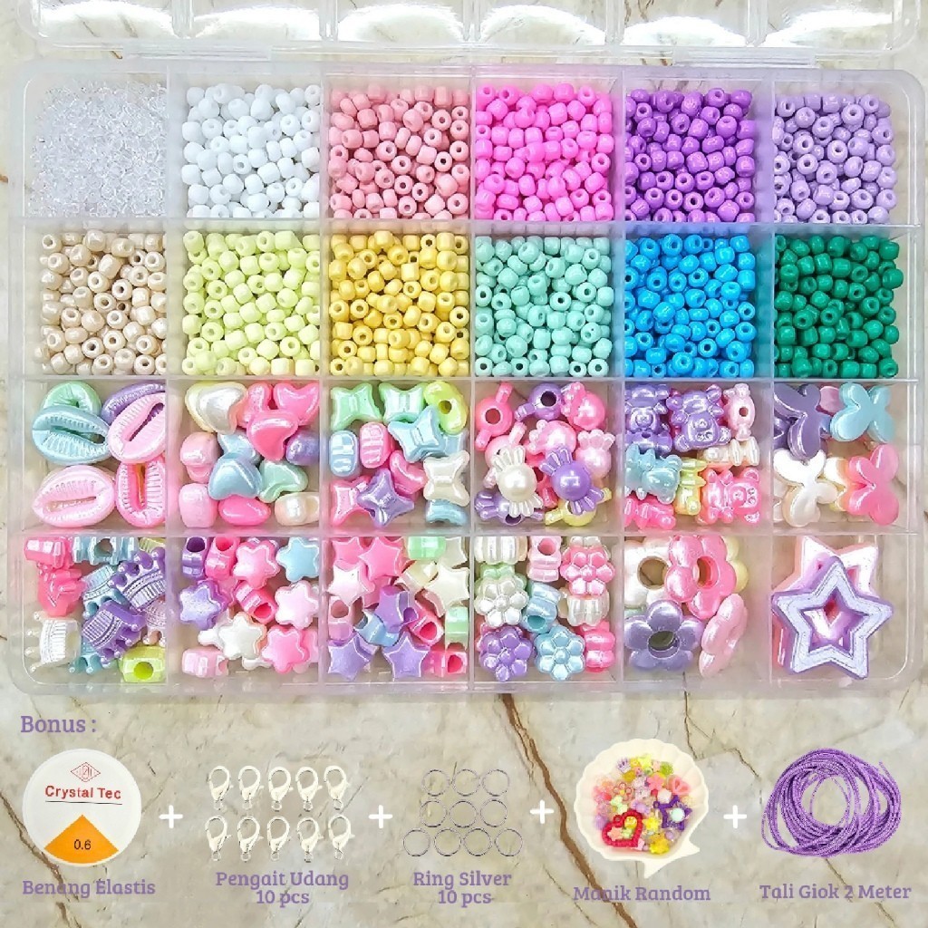 Jual Paket Set DIY Mote Manik Manik Pasir 1 Box - Manik2 Mote Payet ...
