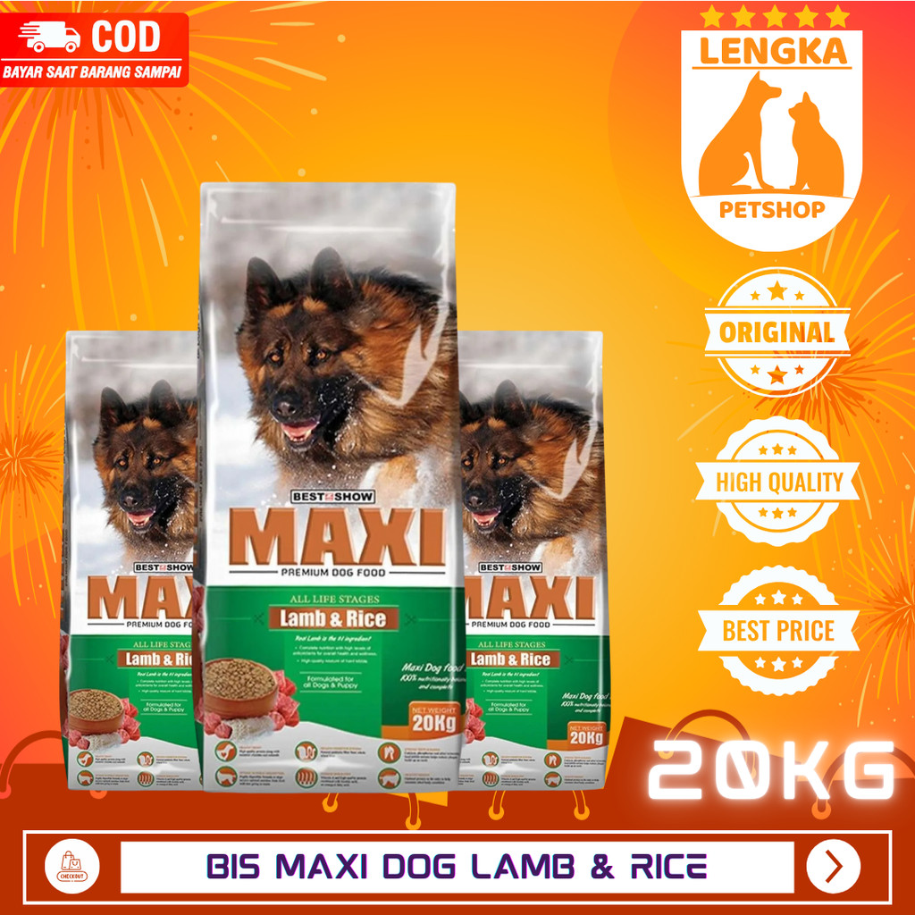 Jual Maxi Dog Food Lamb & Rice 20 Kg | makanan anjing adult puppy 20kg ...