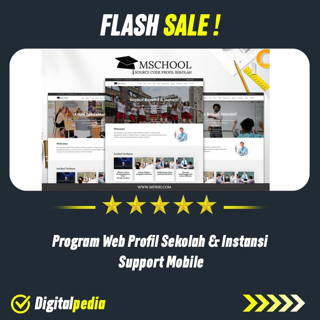 Jual Program Web Profil Sekolah Profile Instansi Website Support Mobile ...