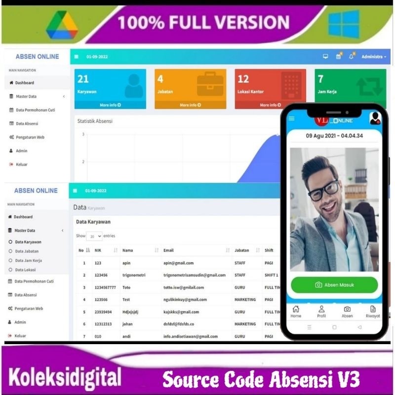 Jual Source Code Aplikasi Absensi Online Versi 3 | Shopee Indonesia