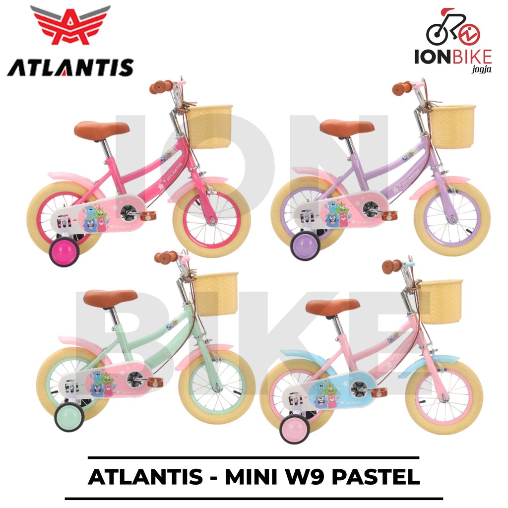 Jual Sepeda Mini 16 Atlantis W9 DOODLE Pastel Anak Cewek Kids Bike Keranjang Kuda Poni SD TK ...