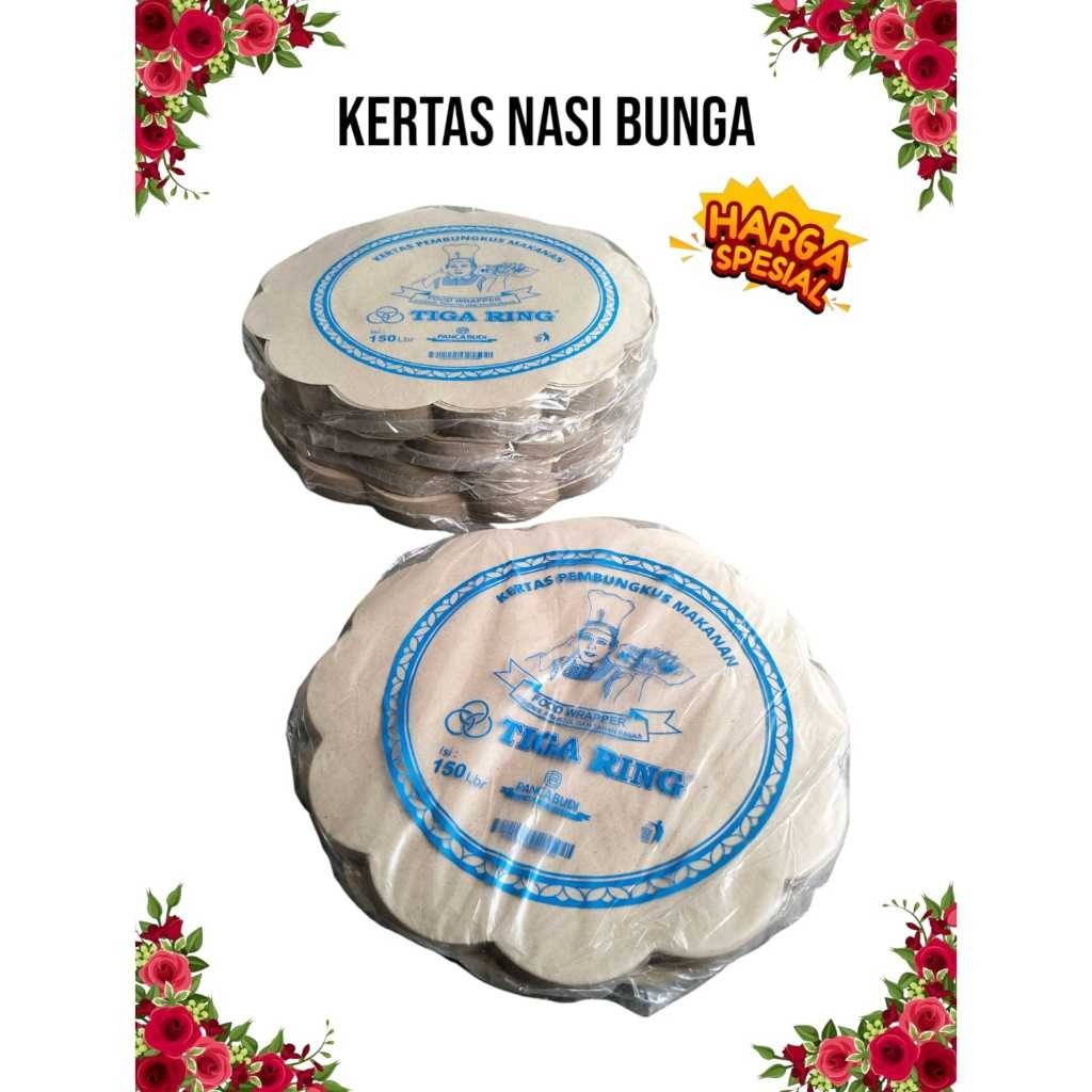 Jual Kertas Nasi Bunga Bulat Coklat Alas Piring Lidi Rotan | Shopee ...
